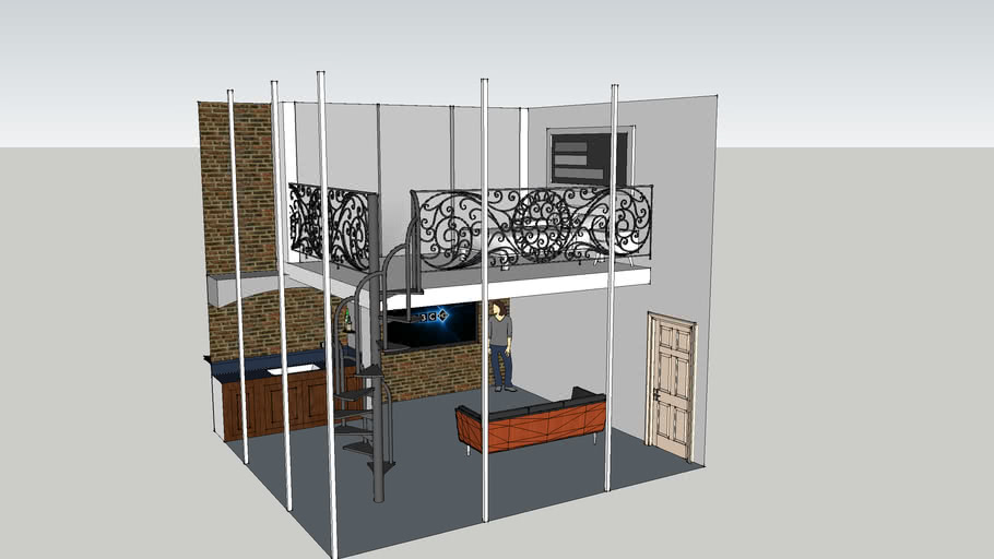 Loft Bed and Livingroom #1 | 3D Warehouse