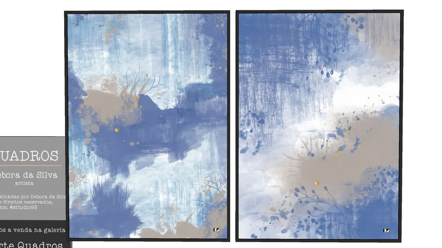 QUADROS ABSTRATOS TONS AZUL | 3D Warehouse