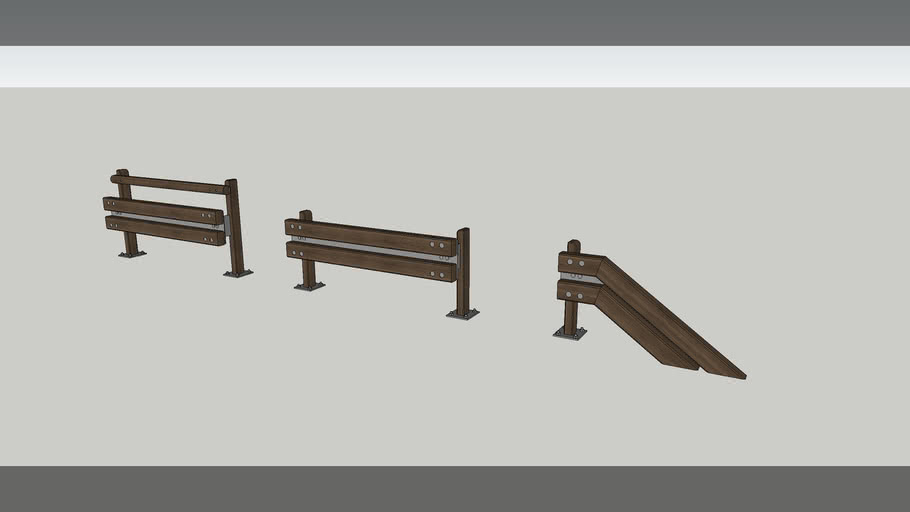 Wooden guardrail | 3D Warehouse
