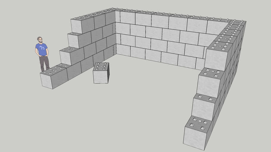 Concrete Blocks 600x900x600mm Lego Type | 3D Warehouse