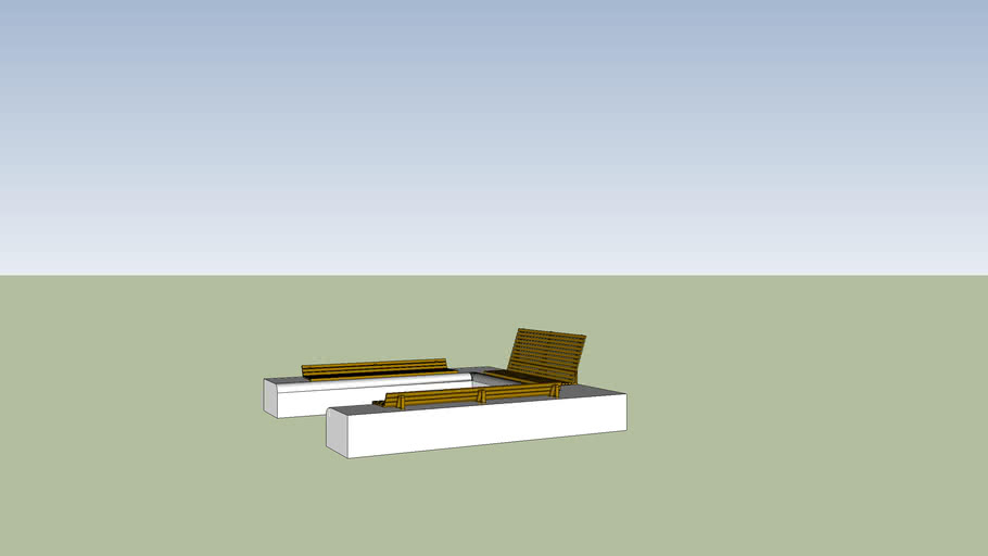 Built in seating for a garden terrace | 3D Warehouse