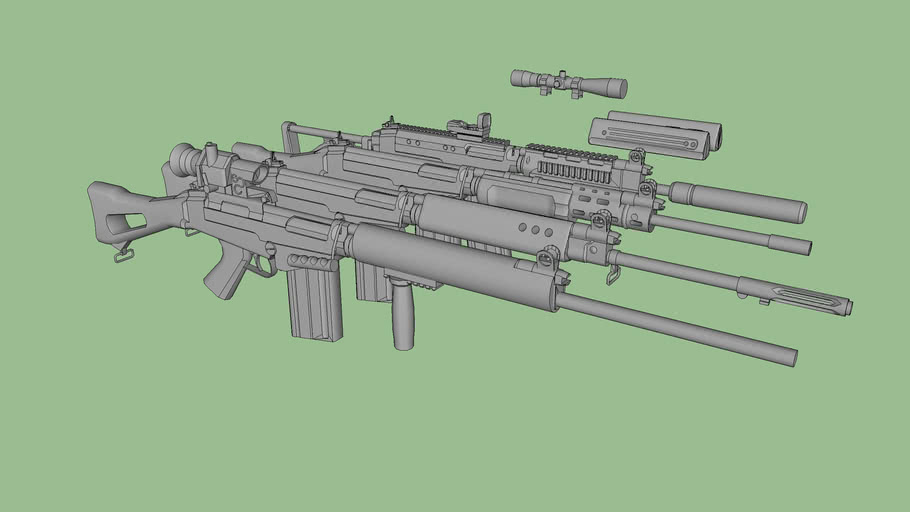 FAL FN ปืนไรเฟิล ทหาร | 3D Warehouse