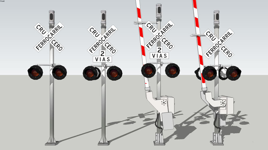 Mexican Railroad crossing Dialight/Safetran signals | 3D Warehouse