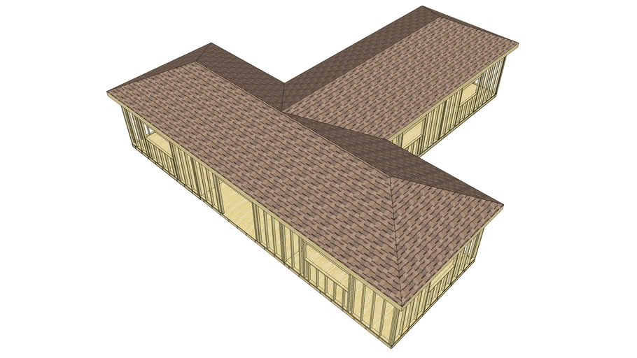 T Shaped Timber Building | 3D Warehouse