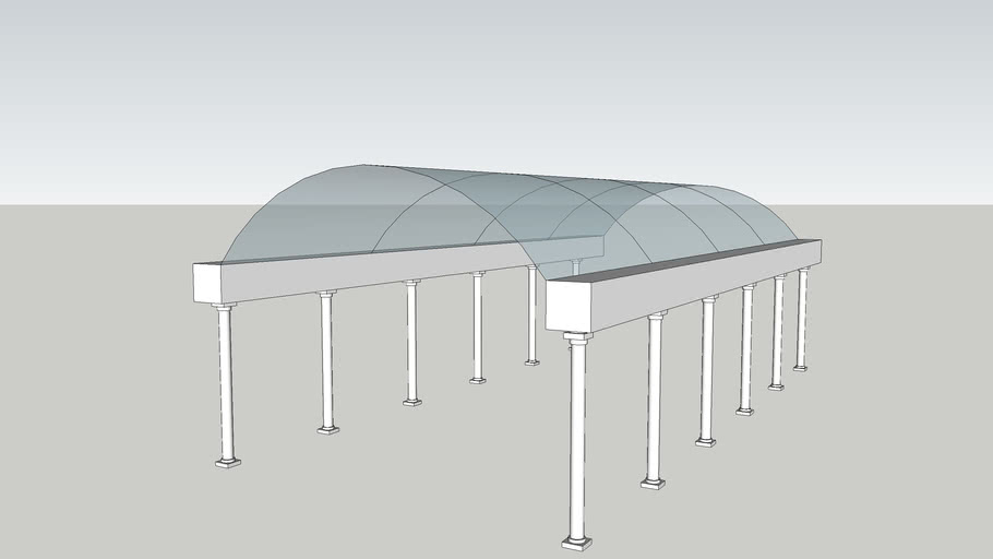Glass Covered Walkway H15' x W25' x D55' | 3D Warehouse