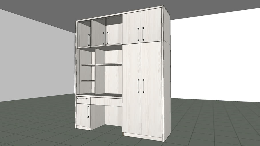 Almari plus Meja Belajar | 3D Warehouse
