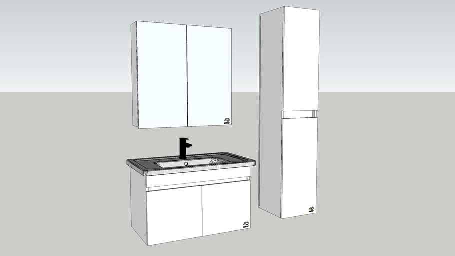 BM-BA-03- Monatera Aqva Banyo Dolabı Takım | 3D Warehouse