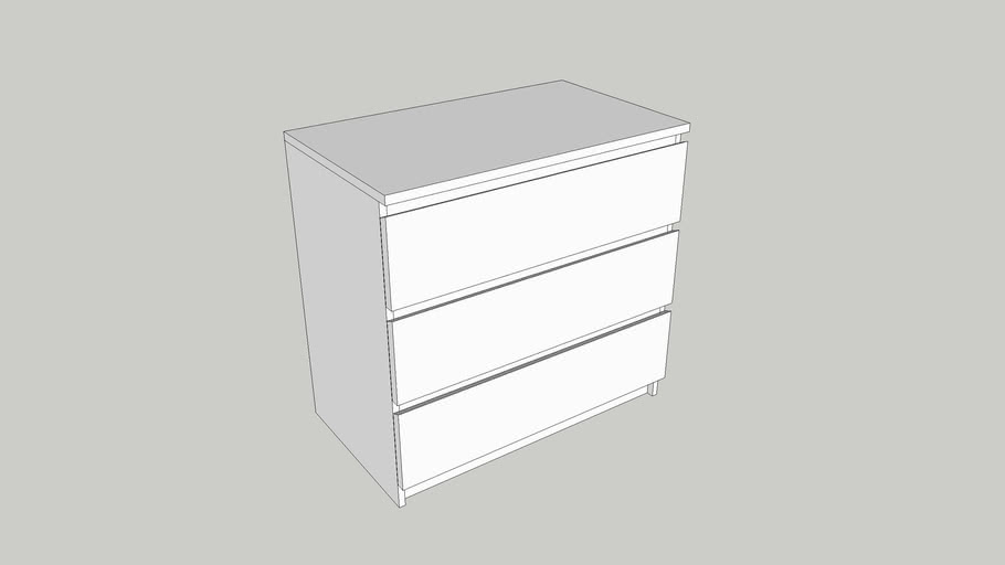 IKEA - MALM - Commode 3 tiroirs | 3D Warehouse