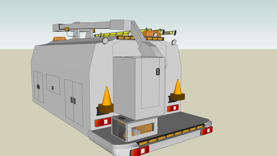 box van work Cherry Picker truck | 3D Warehouse