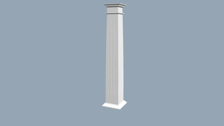 50in, Square Fluted Column with Entasis (tapered) | 3D Warehouse