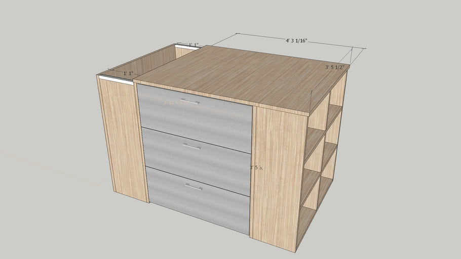 Plan File-Bookcase-Lateral File-Table Combo | 3D Warehouse