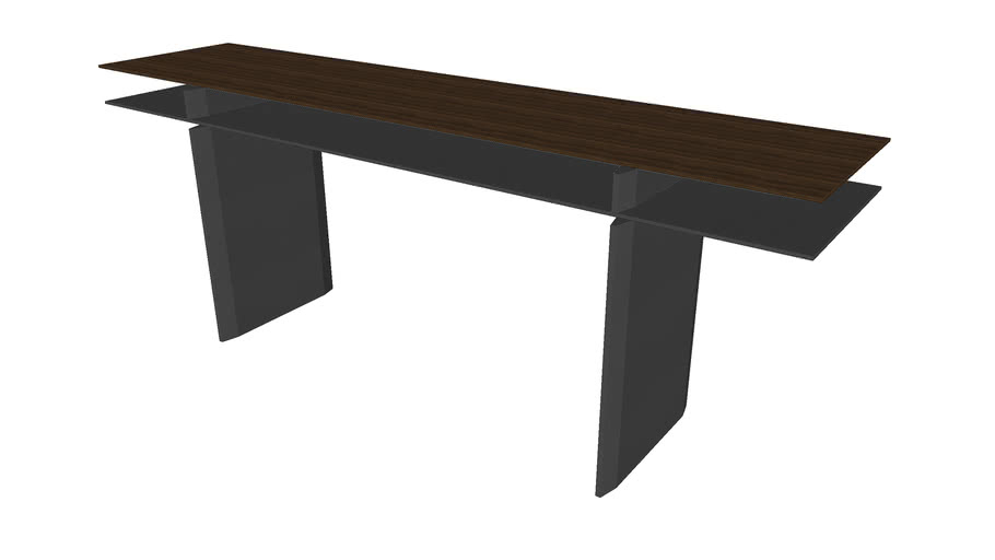 Kensington Console in Walnut and Graphite by Modloft | 3D Warehouse