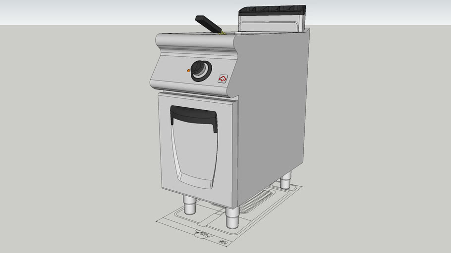Freidora gas, 1 cuba13 L, | 3D Warehouse