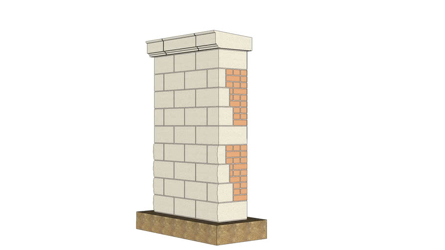 03.020.0217 Wall system Stone wall, coursed ashlar w/ brick backing ...