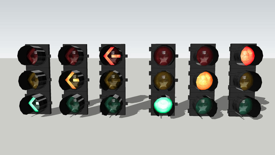 GE GTx 8-inch traffic signals | 3D Warehouse