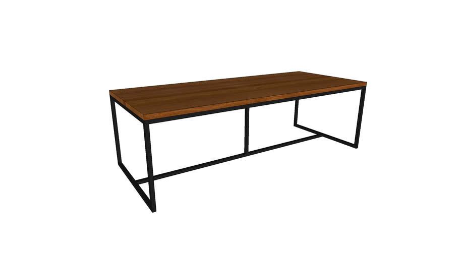 Table rectangle BONIFACIO en noyer - pied marq 3x3 | 3D Warehouse