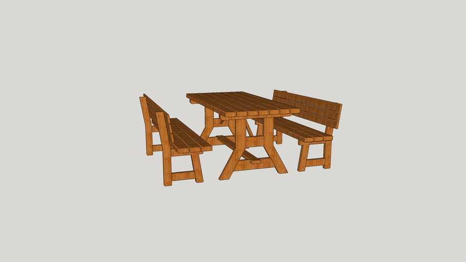 Table de picnic et ses bancs | 3D Warehouse