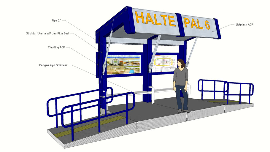 Halte Bus Low Deck | 3D Warehouse