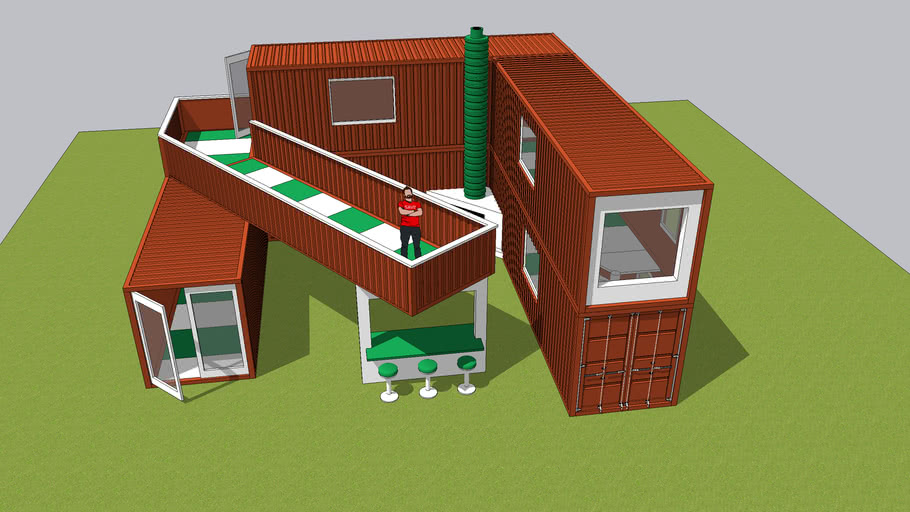 Container House as Modeled on SketchUp Live | 3D Warehouse