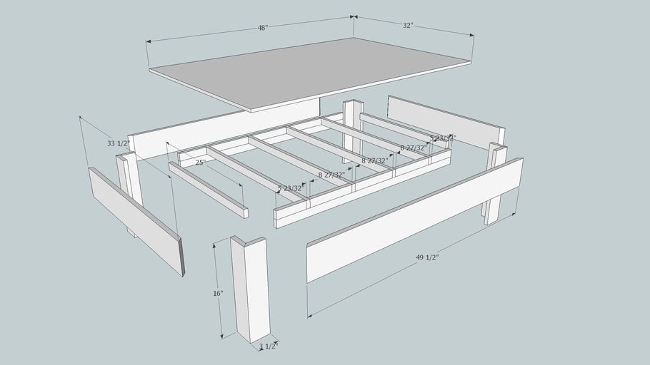 Simple Train Table - Exploded View | 3D Warehouse