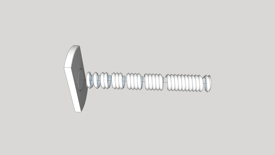 1/4-20 T-slot bolt (sectioned) | 3D Warehouse