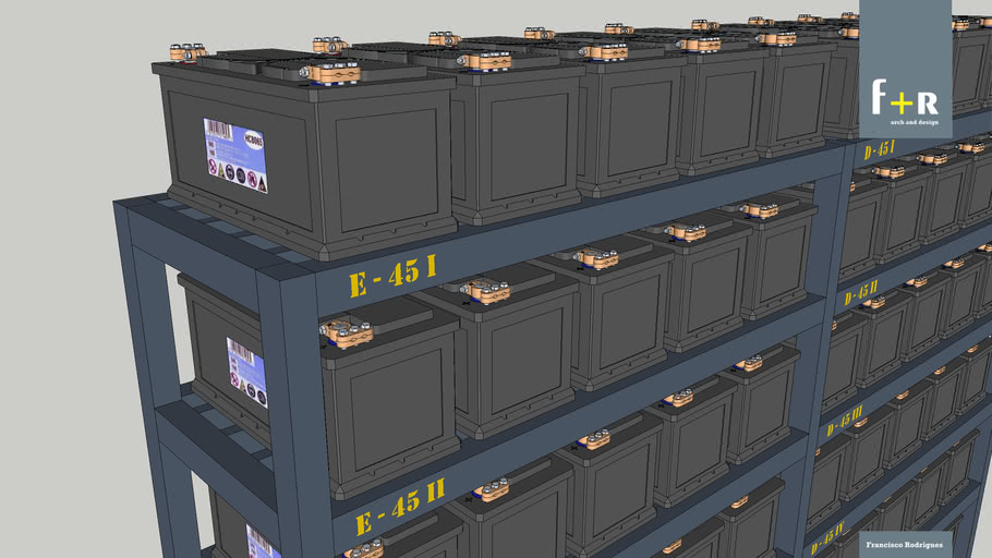 Battery bank - Banco de baterias - Energia Fotovoltaica | 3D Warehouse