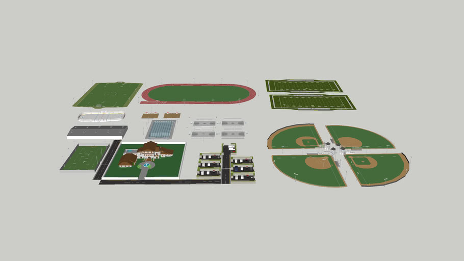 Sports complex, with clubhouse | 3D Warehouse