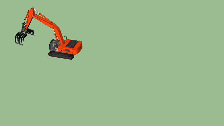 Hitachi Zaxis 330 With Cab Guard And Rotateable Sorting Grapple | 3D ...