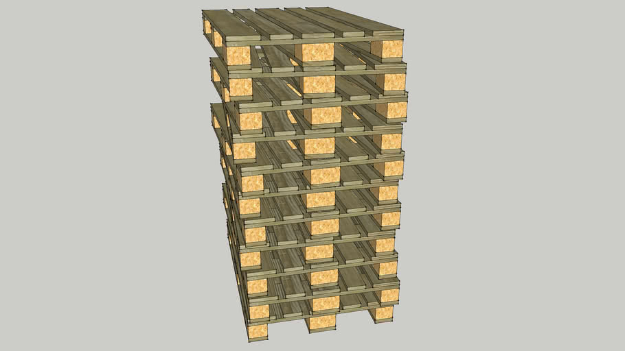 Europallet Stack 11 Pallets Skewed | 3D Warehouse