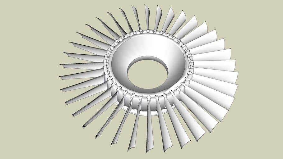 T56 - 1st Stage Compressor Wheel With Blades | 3D Warehouse