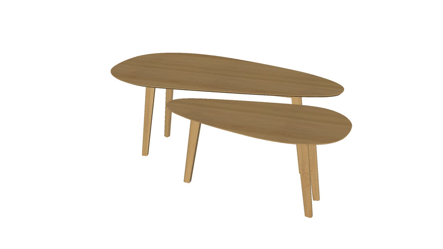 ZAGO Tables basses Chêne Hêtre MDF BLOOM-TABGIG00 | 3D Warehouse