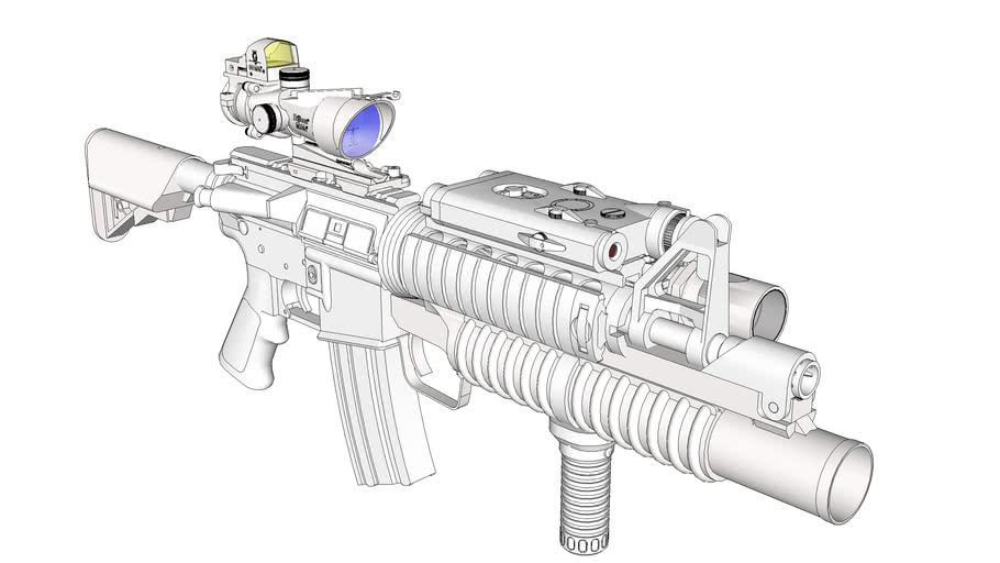 MK18 MOD0 + M203 'Ramadi Doorkicker' | 3D Warehouse