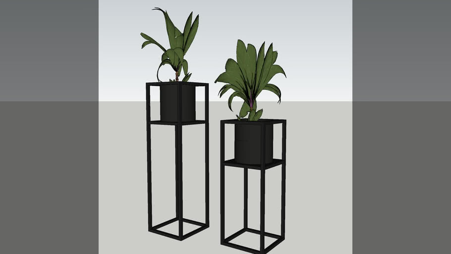 Black pot planter | 3D Warehouse