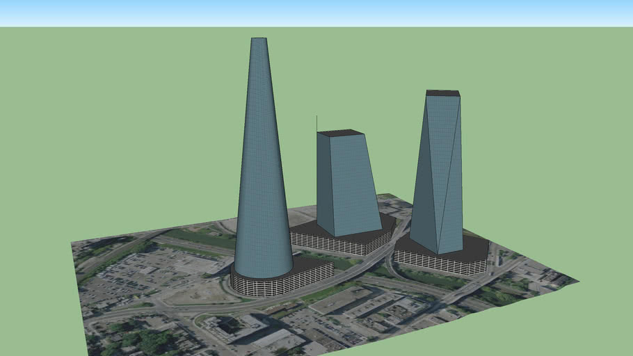 1 2 and 3 canada towers | 3D Warehouse