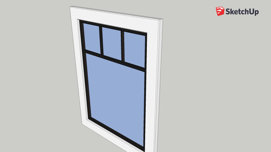 3 over 1 black frame window | 3D Warehouse