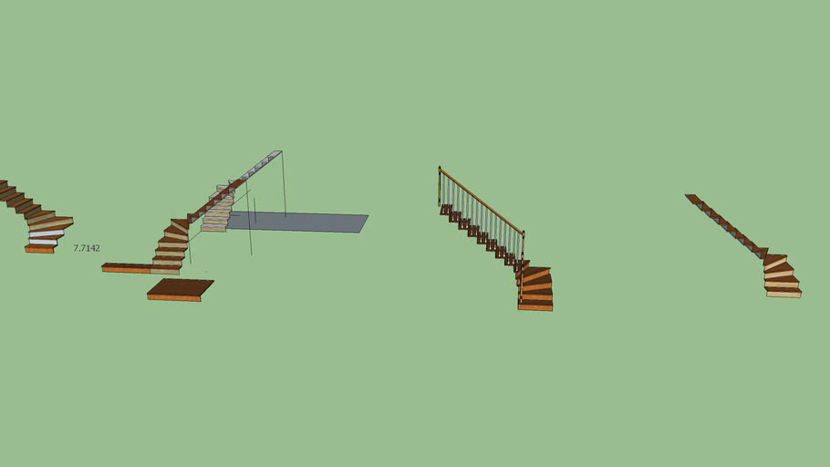 stairs with railing | 3D Warehouse
