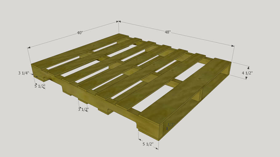 48x40 GMA style Pallet | 3D Warehouse