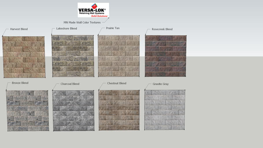 Versa-Lok Midwest Standard Wall Textures and Colors | 3D Warehouse