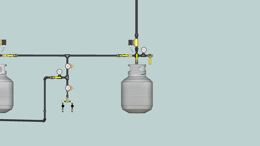 dual-poofer propane flame effect. | 3D Warehouse