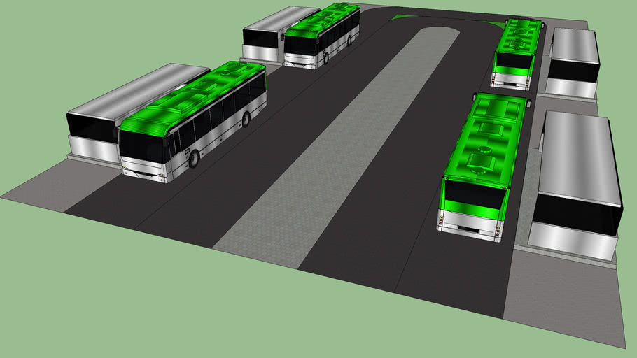 Small City Metro Bus Stop | 3D Warehouse