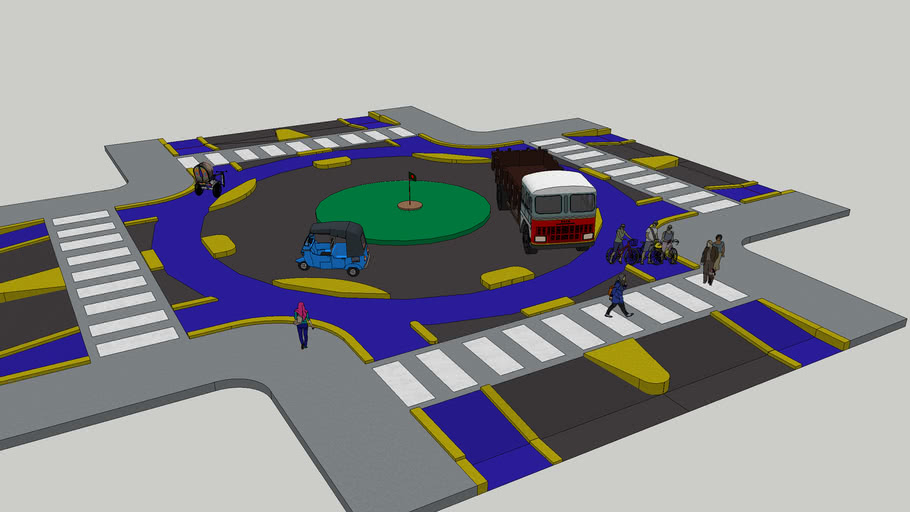 Cycle Friendly Roundabout | 3D Warehouse