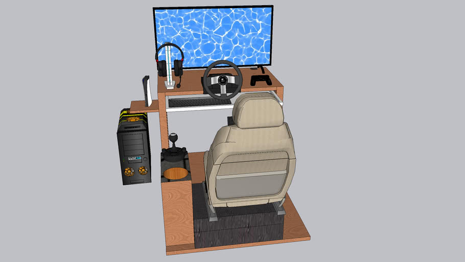 Logitech G29PC and PS5 gaming setup. | 3D Warehouse