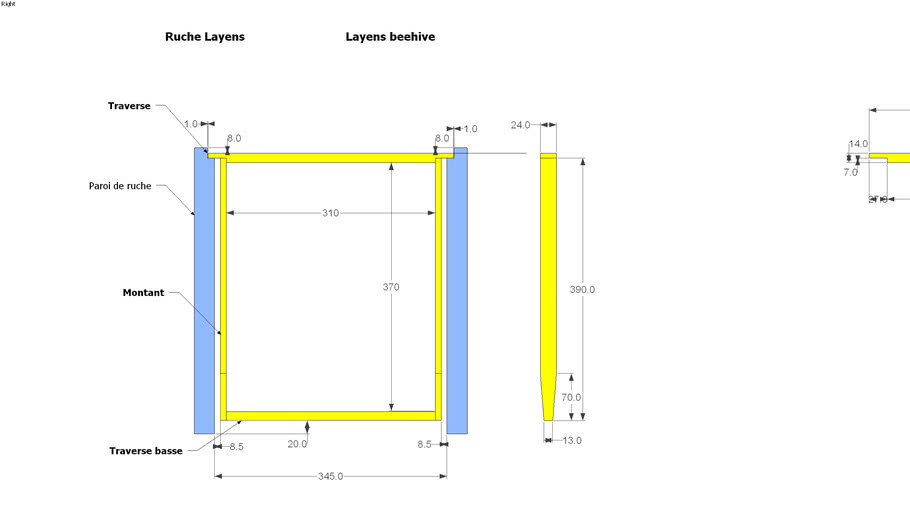 Cadre de ruche Layens / Layens beehive frame | 3D Warehouse