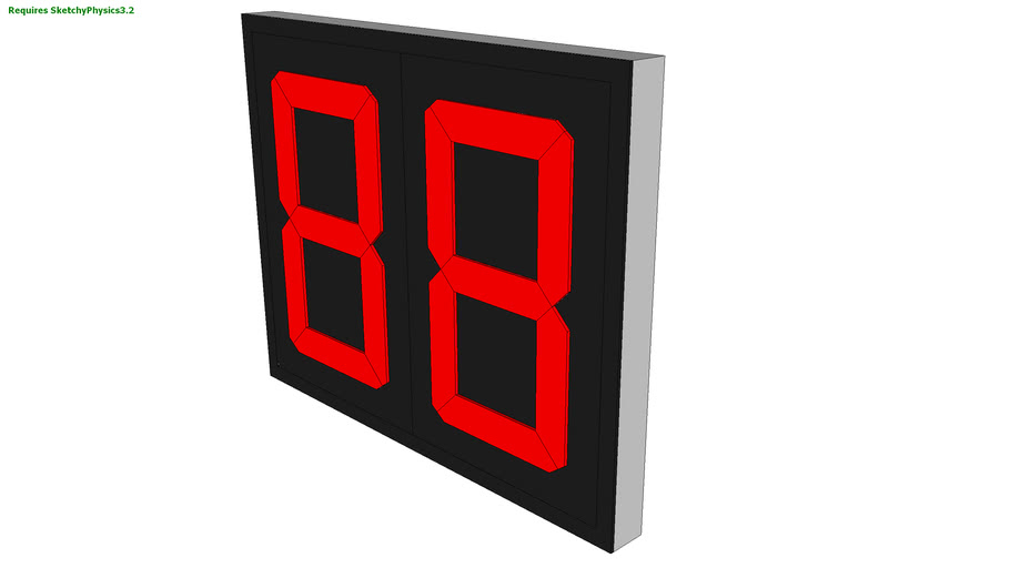 Dual 7-segment display v.2 (SketchyPhysics) | 3D Warehouse