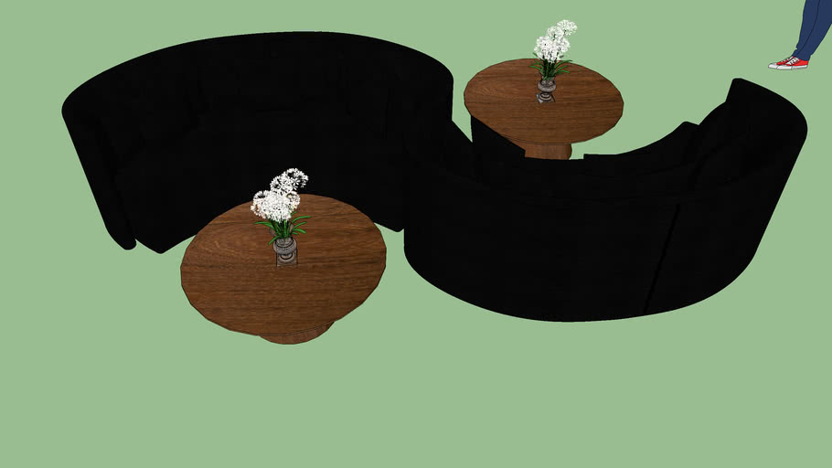 sofa em curva | 3D Warehouse