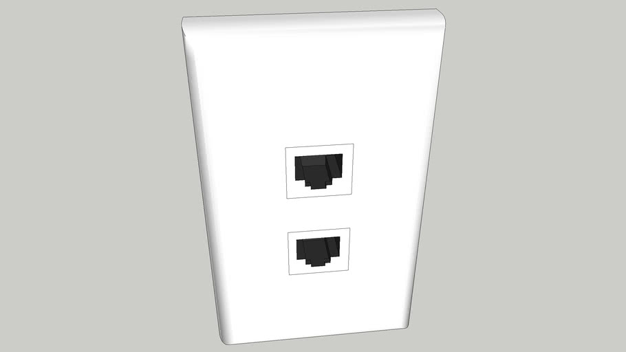 RJ-45 Wall Faceplate - 2 Port | 3D Warehouse