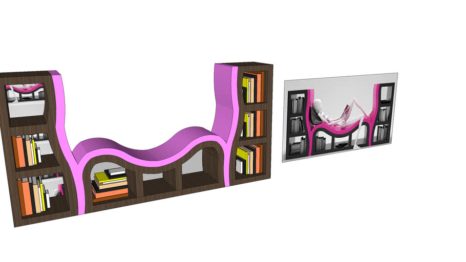 bookshelf with seating | 3D Warehouse