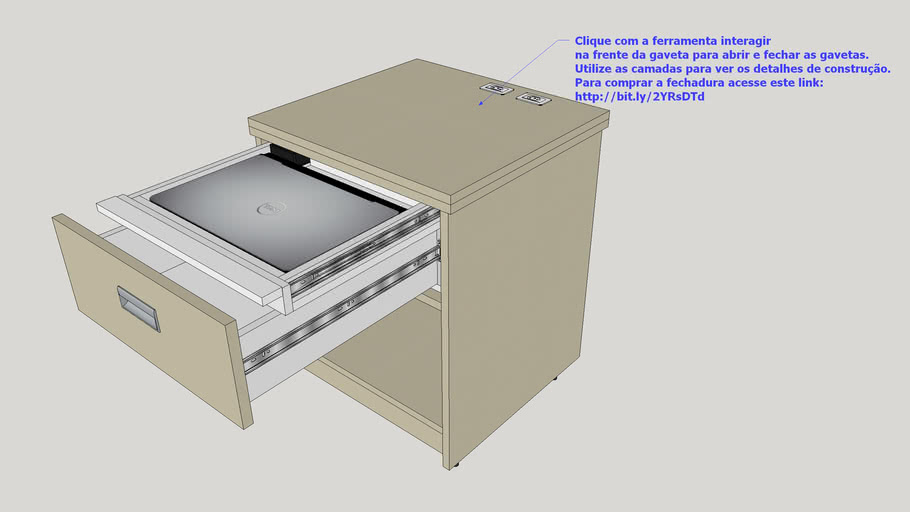 Criado mudo fechadura RFID invertida | 3D Warehouse