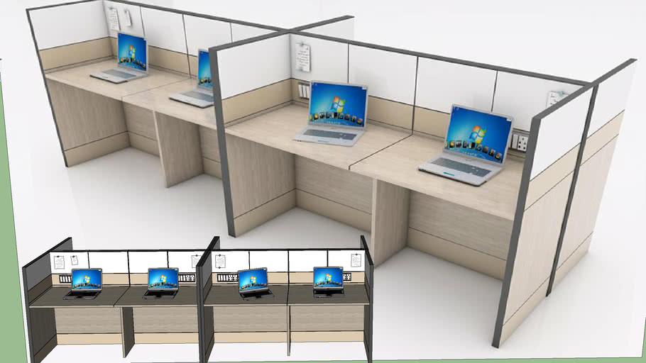 Inline Face to Face Workstation | 3D Warehouse