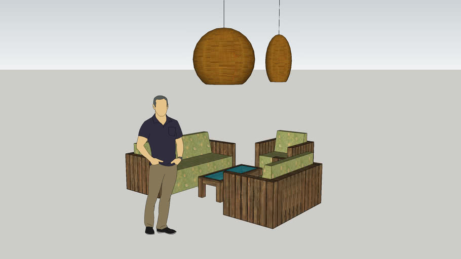 Rustic living room furniture / Mueble de sala rustico | 3D Warehouse